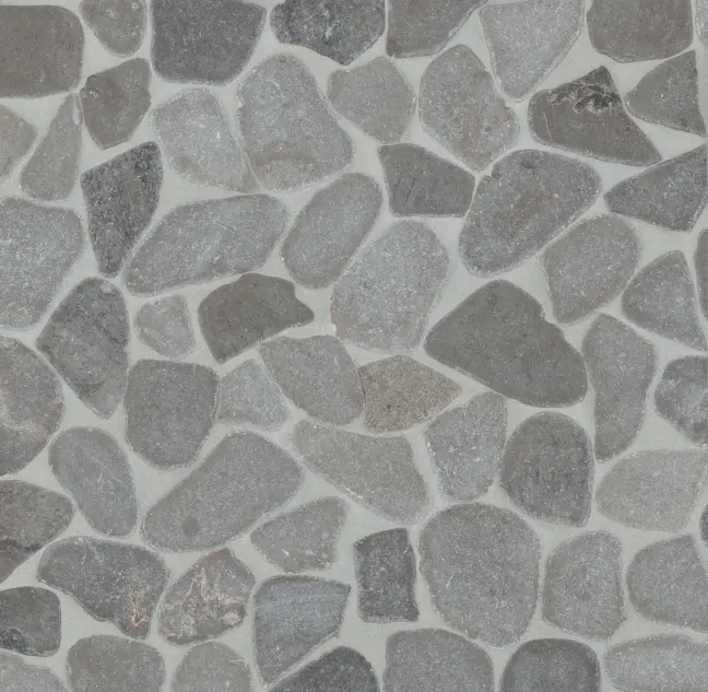 Bedrosians Waterbrook PEG Pewter Grey Medium Sliced Pebble Mosaic ...