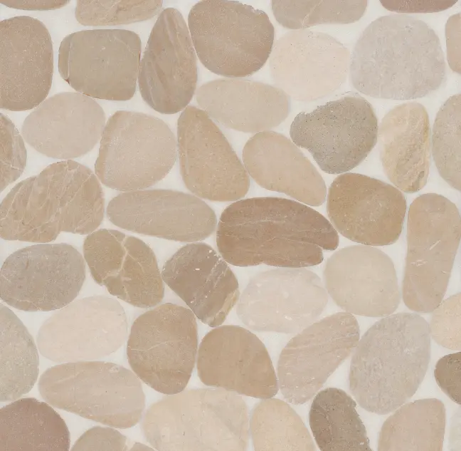 Bedrosians Waterbrook TA Tan Jumbo Sliced Pebble Natural Stone Mosaic ...