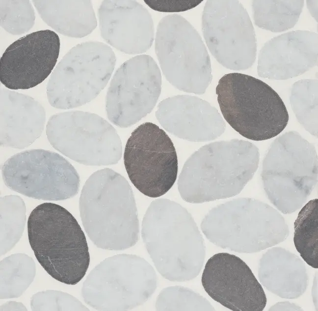 Bedrosians Waterbrook WCDG White Carrara / Dark Grey Jum.Slcd Pebble ...