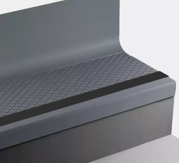 Tarkett Johnsonite Blue Lagoon Angle Fit Stair Tread with Riser — Stone ...