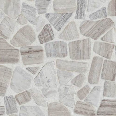 Daltile L191 Chenille White Textured Marble & Limestone Pebble — Stone ...