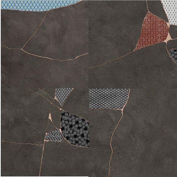 Daltile Kintsugi Stare J600 Darkness Japan HIBI Matte Porcelain Tile ...