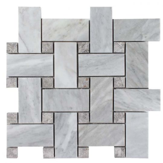 Full Sheet Sample - Metropolitan Deep Blue Deco Basket Weave Marble Mo ...