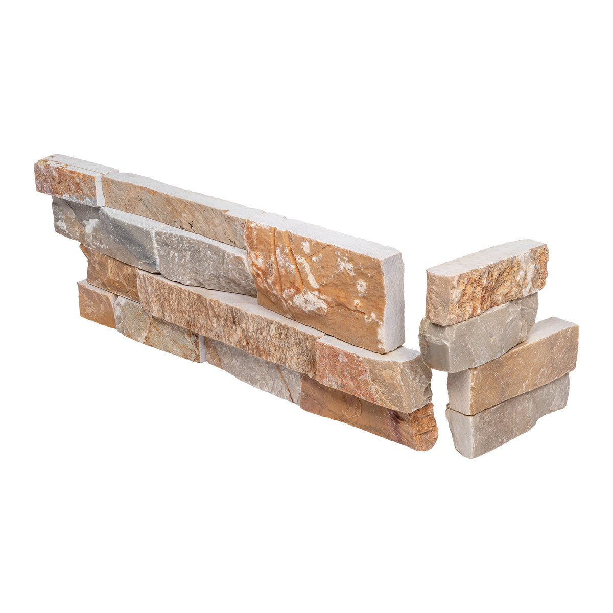 Amber Gold Natural Cleft Face, Flat Back Quartzite Ledgestone Corner ...