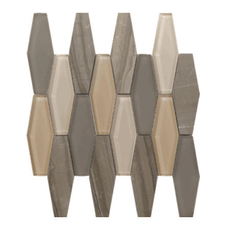 Full Sheet Sample - Metropolitan Dune Deco Hexagon Stone & Glass Mosai — Stone & Tile Shoppe, Inc.