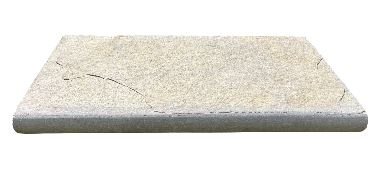 French Vanilla Natural Cleft Face & Back Limestone Pool Coping — Stone ...