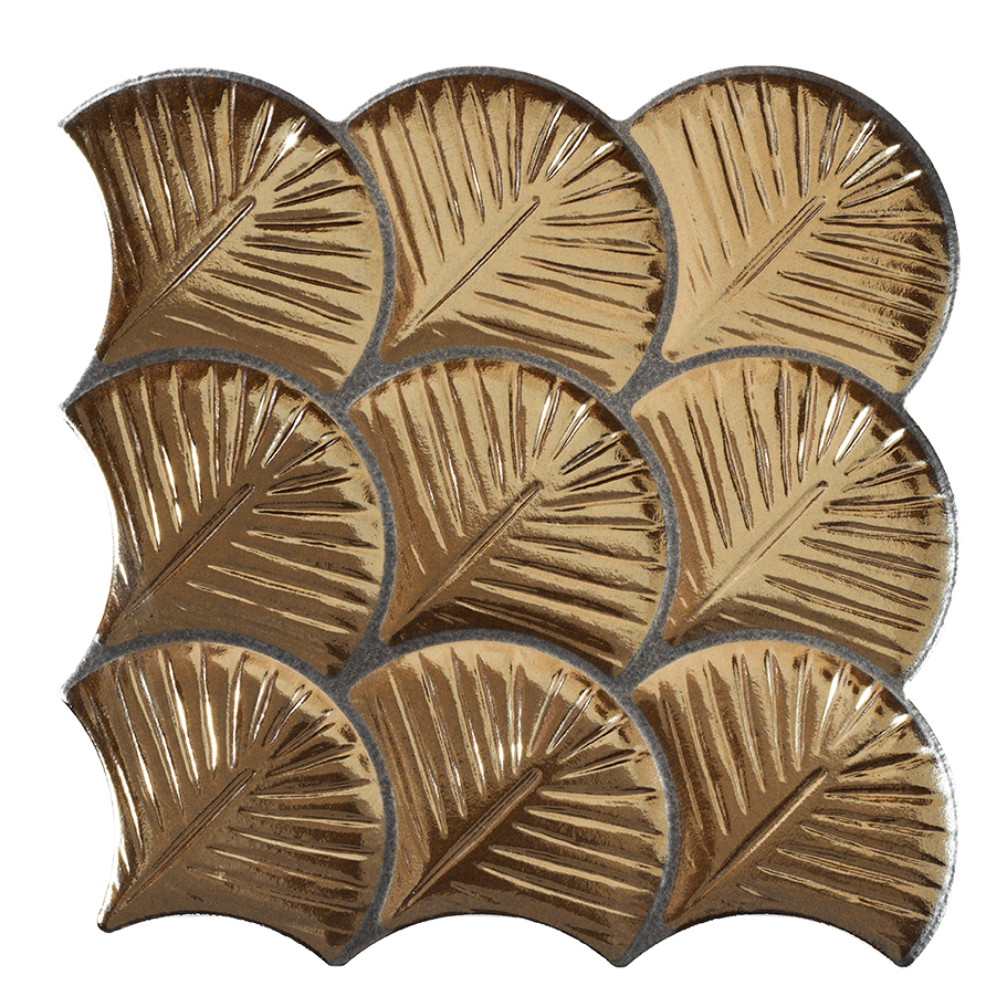 Tesoro Shell 3D Gold Textured Porcelain Tile | Lowest Price — Stone ...