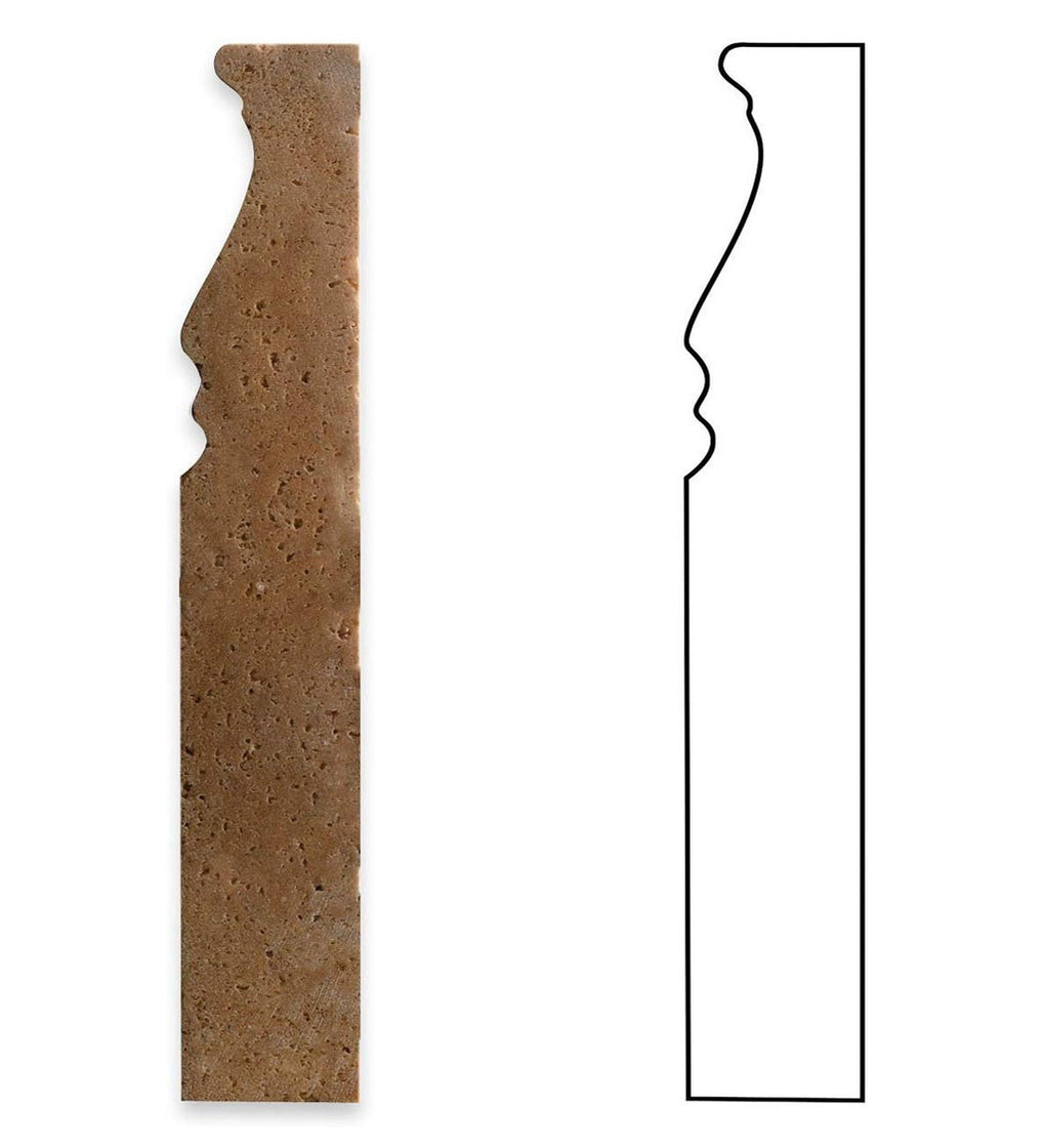 Golden Sienna Travertine Baseboard - 5" x 12" | Stone & Tile Shoppe