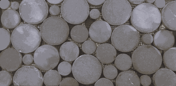 Island Rock Flat Cut Rounded Gray Rounded Flat Cut Honed Pebble Mosaic ...