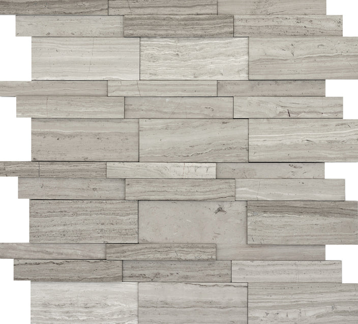 Emser Metro Gray 3D Honed Limestone Mosaic | Lowest Price — Stone ...