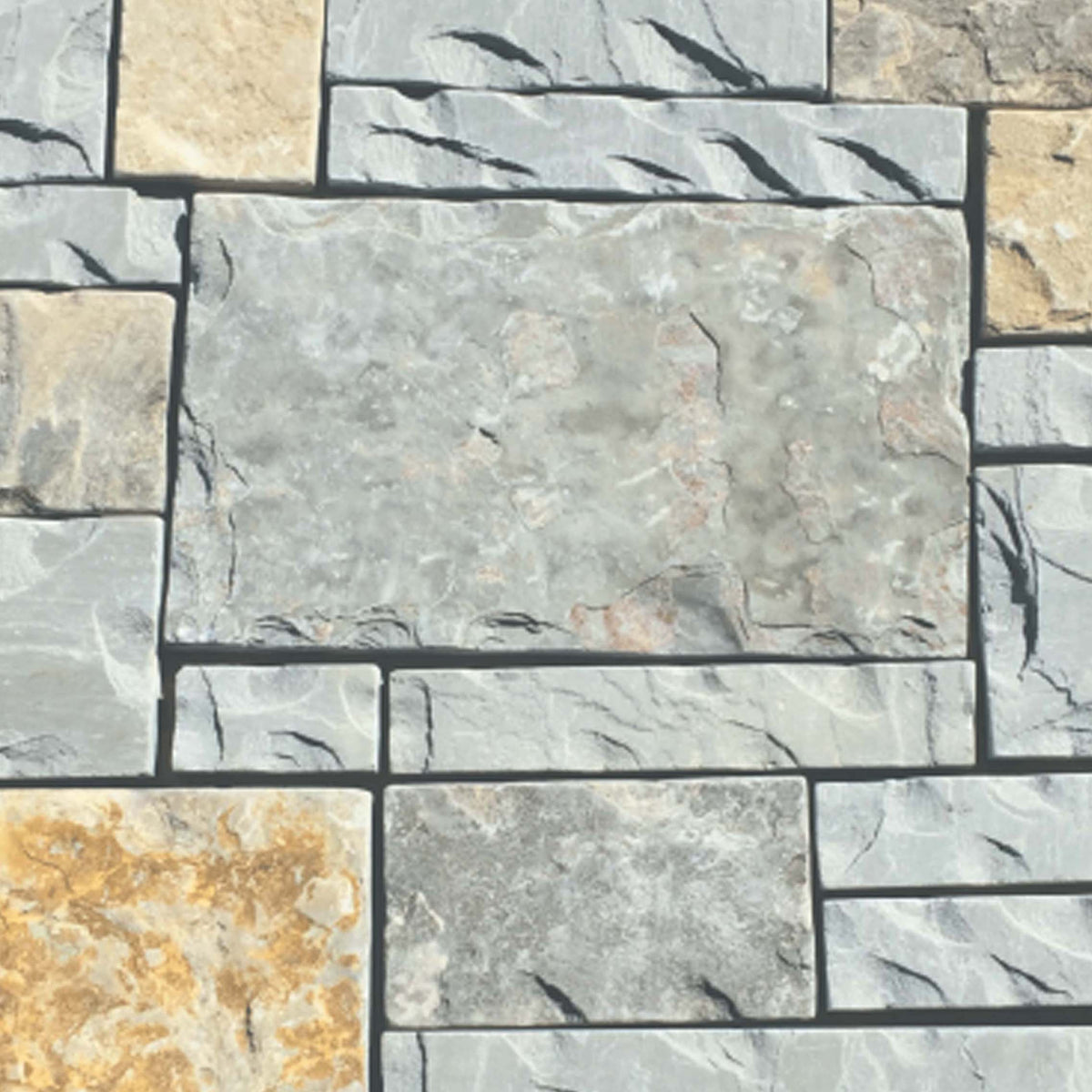 Grey Mist Blend Ashlar Natural Cleft Face Sandstone Thin Veneer Flat ...