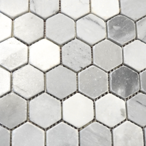 Lincoln Mix Honed & Tumbled Marble Hexagon Mesh | Lowest Price — Stone ...