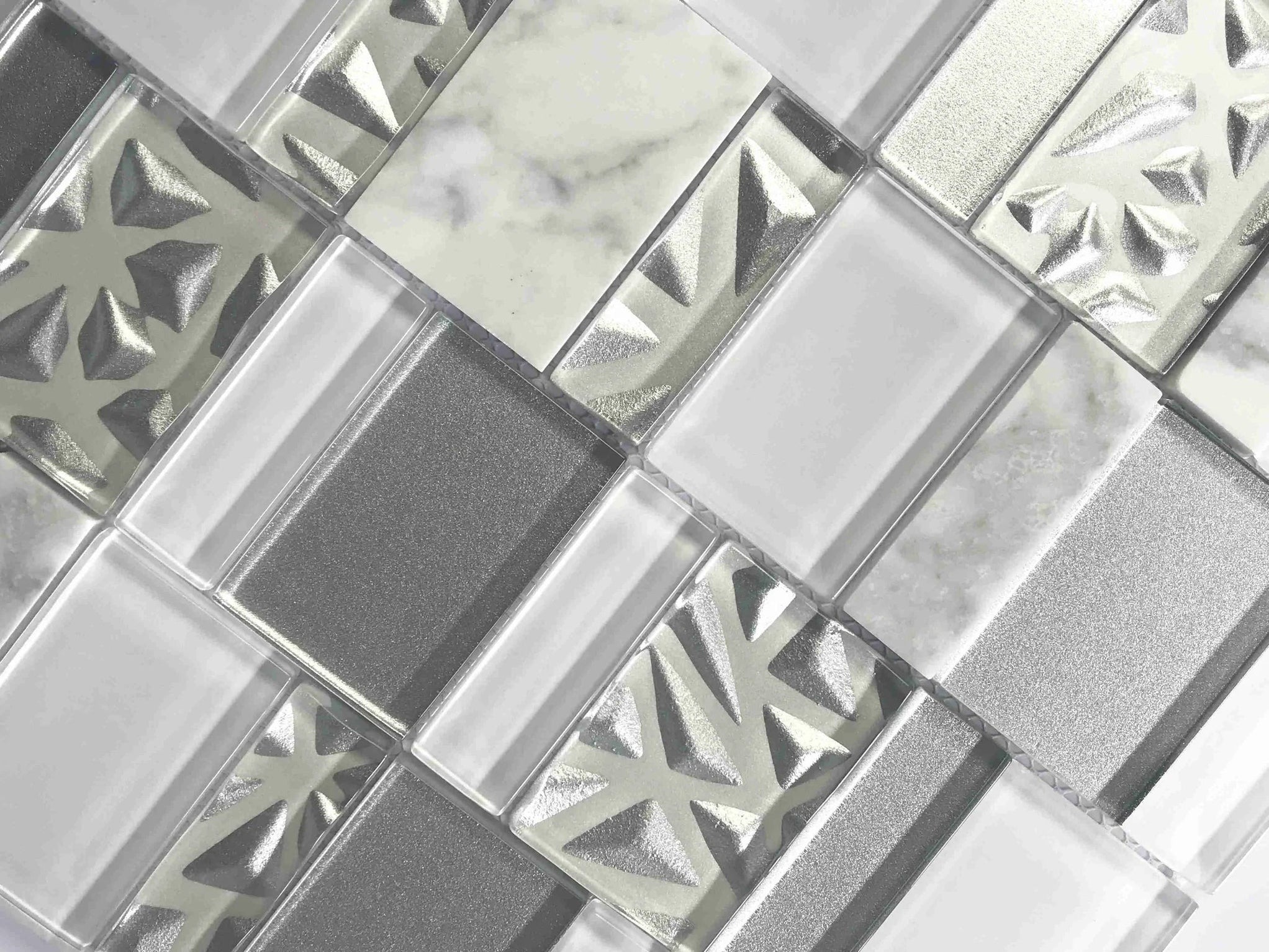 Iceland Marble & Glass Mosaic - Stacked | Lowest Price — Stone & Tile ...