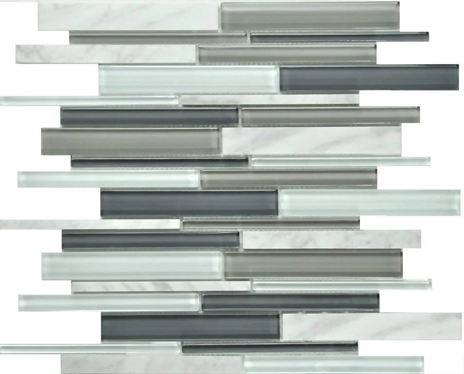 Icicle Interlocking Marble & Glass Mosaic - Linear | Lowest Price ...