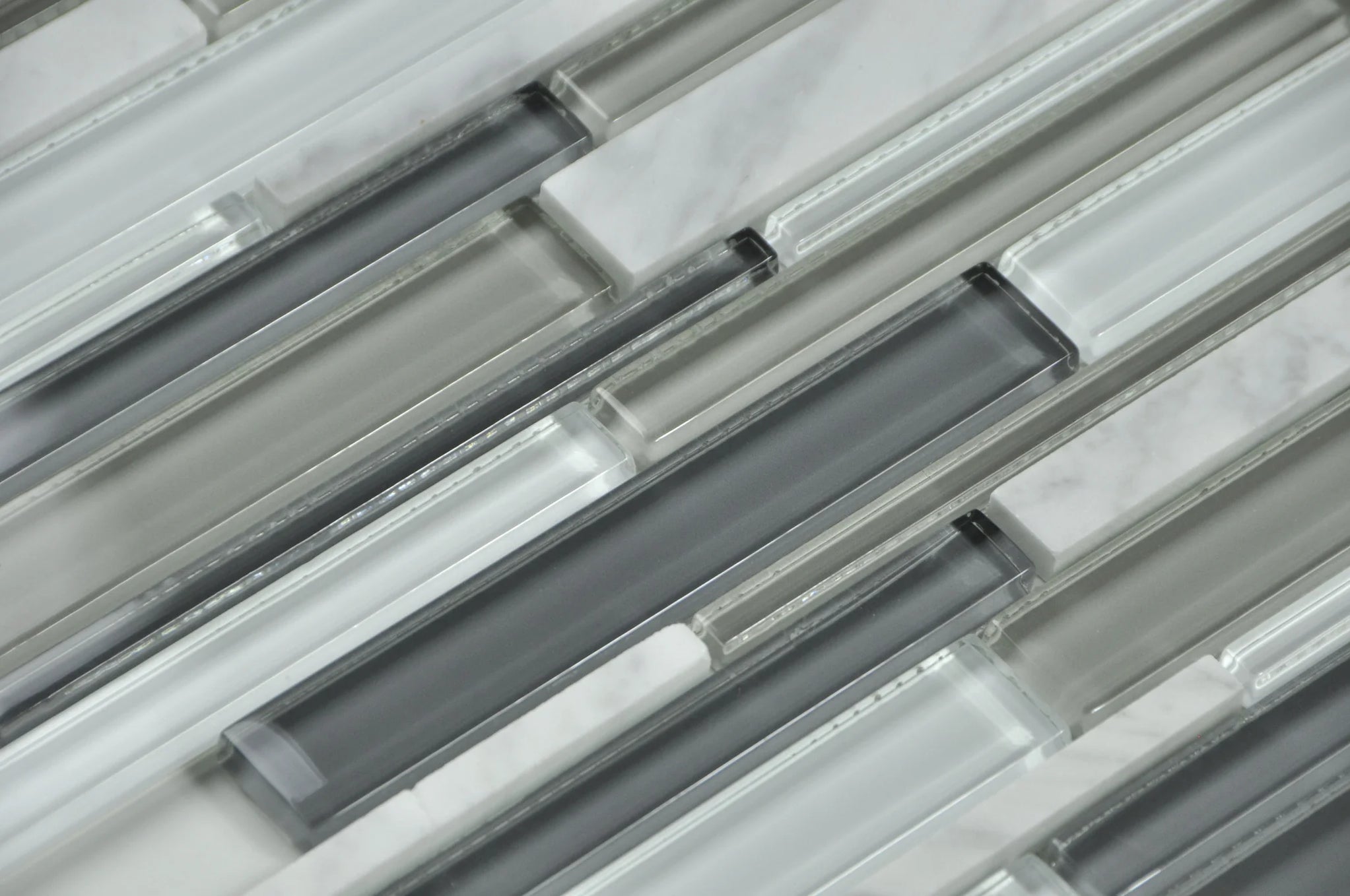 Icicle Interlocking Marble & Glass Mosaic - Linear | Lowest Price ...