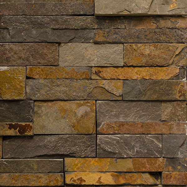 Imperial Multicolor Natural Cleft Face, Gauged Back Slate Mini ...