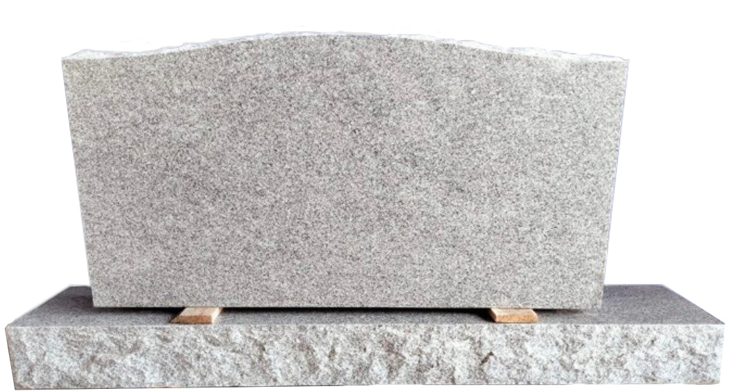 India Gray Polished & Natural Cleft Granite Headstone with Base — Stone ...