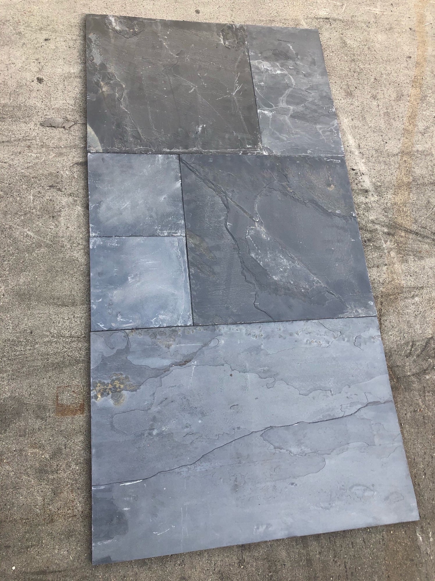 Black Slate Natural Cleft Face with Gauged Back Versailles Pattern ...