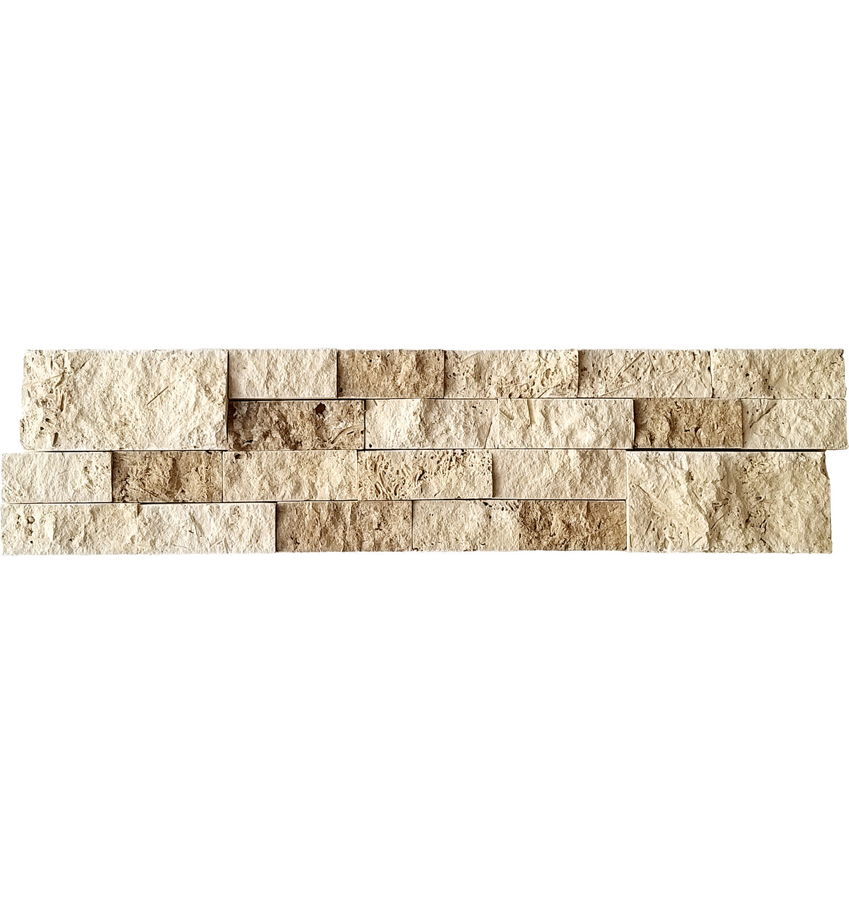 Arizona Tile Ivory / Noce 3D Stack Split Face Travertine Ledgestone — Stone & Tile Shoppe, Inc.