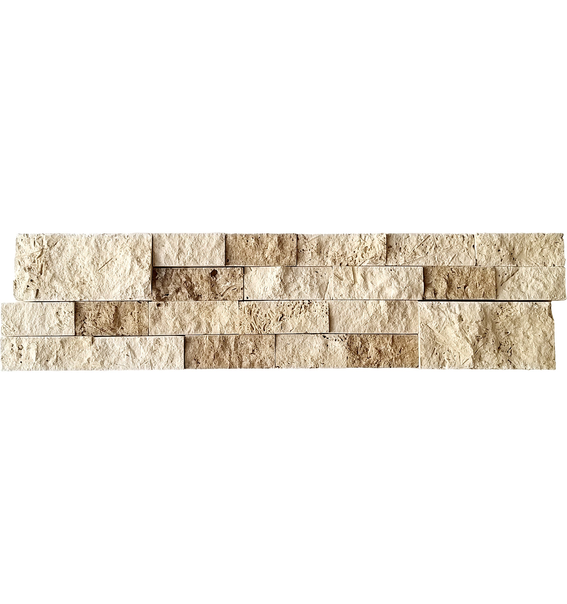 Arizona Tile Ivory / Noce 3D Stack Split Face Travertine Ledgestone ...