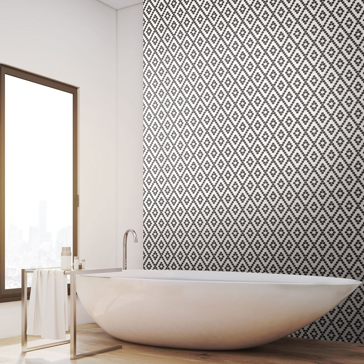 Daltile Keystone Blends DK28 Arctic White & Black Diamond Mosaic ...