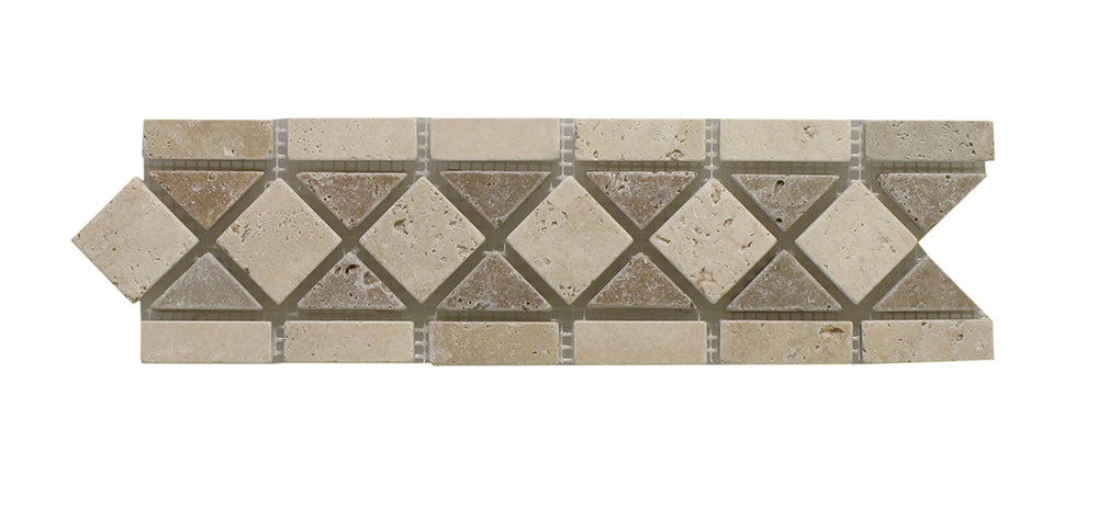 Ivory Tumbled Travertine Classic Border | Lowest Price — Stone & Tile ...