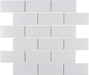 Full Sheet Sample - Gallery Light Grey Brick Porcelain Mosaic - 2" x 4 ...
