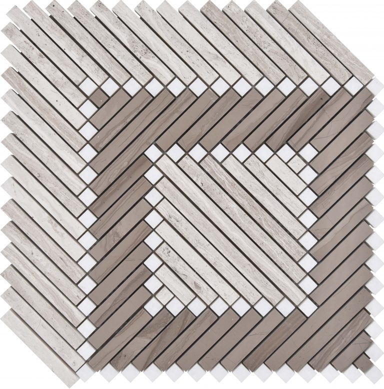 Mir Micronesia Wooden Grey / Athens Grey / Thassos Natural Stone Mosaic ...