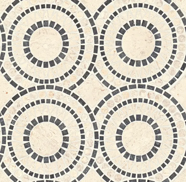 Bedrosians Solis MYRBEIBAS Myra Beige / Basalt Honed Marble Mosaic ...