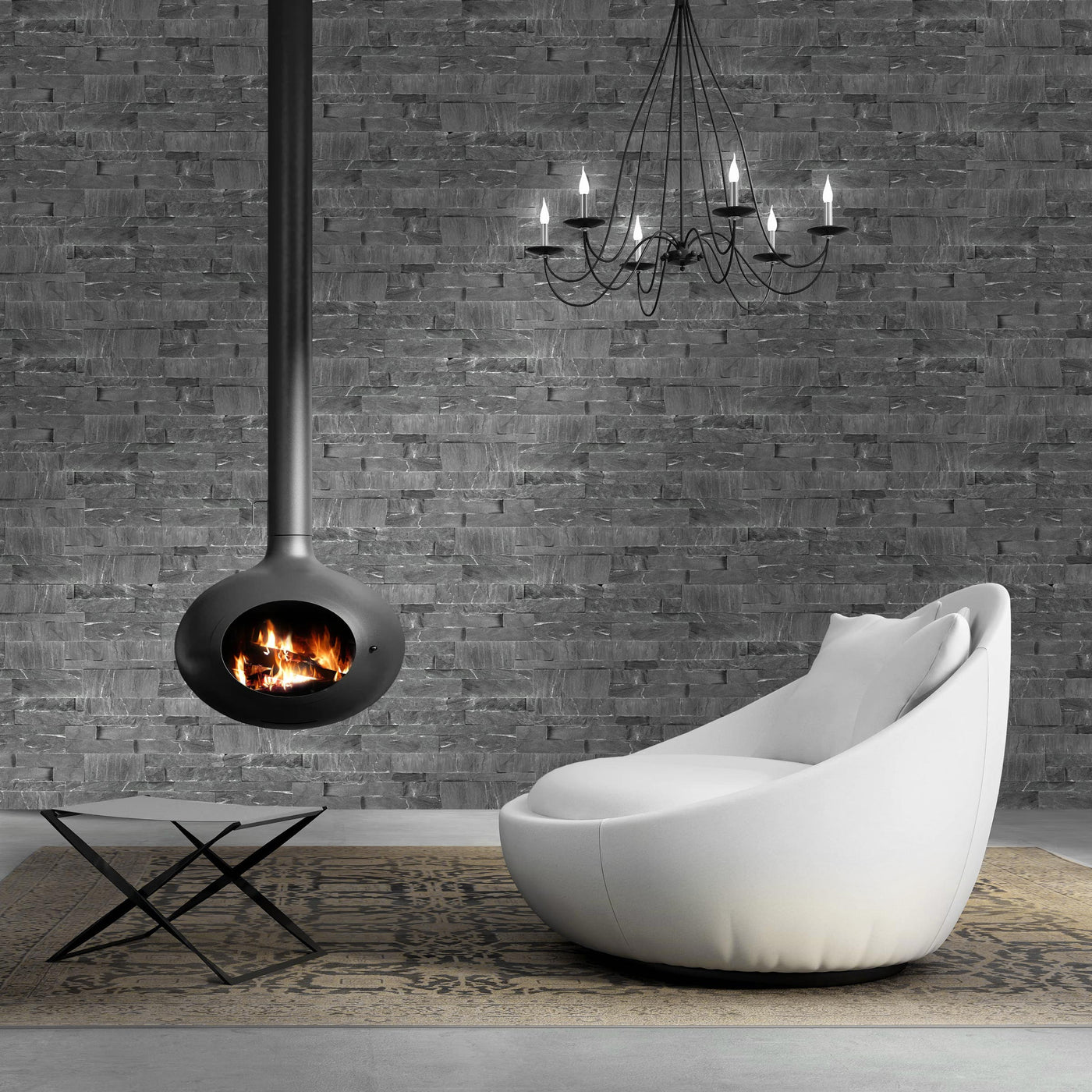 Marine Black Natural Cleft Face, Gauged Back Schist Ledgestone — Stone ...