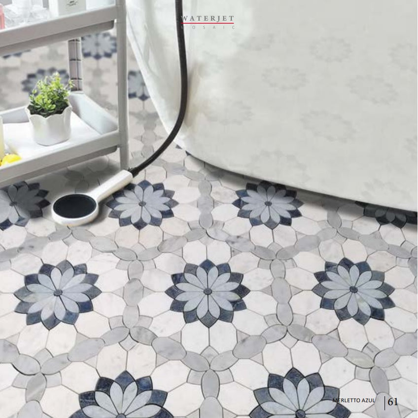 Mir Skalini Line Waterjet Azul Macaubas / Blue Celeste / Thassos ...