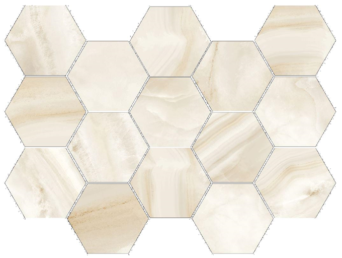Happy Floors Athena Miel Natural & Polished Porcelain Mosaic — Stone ...