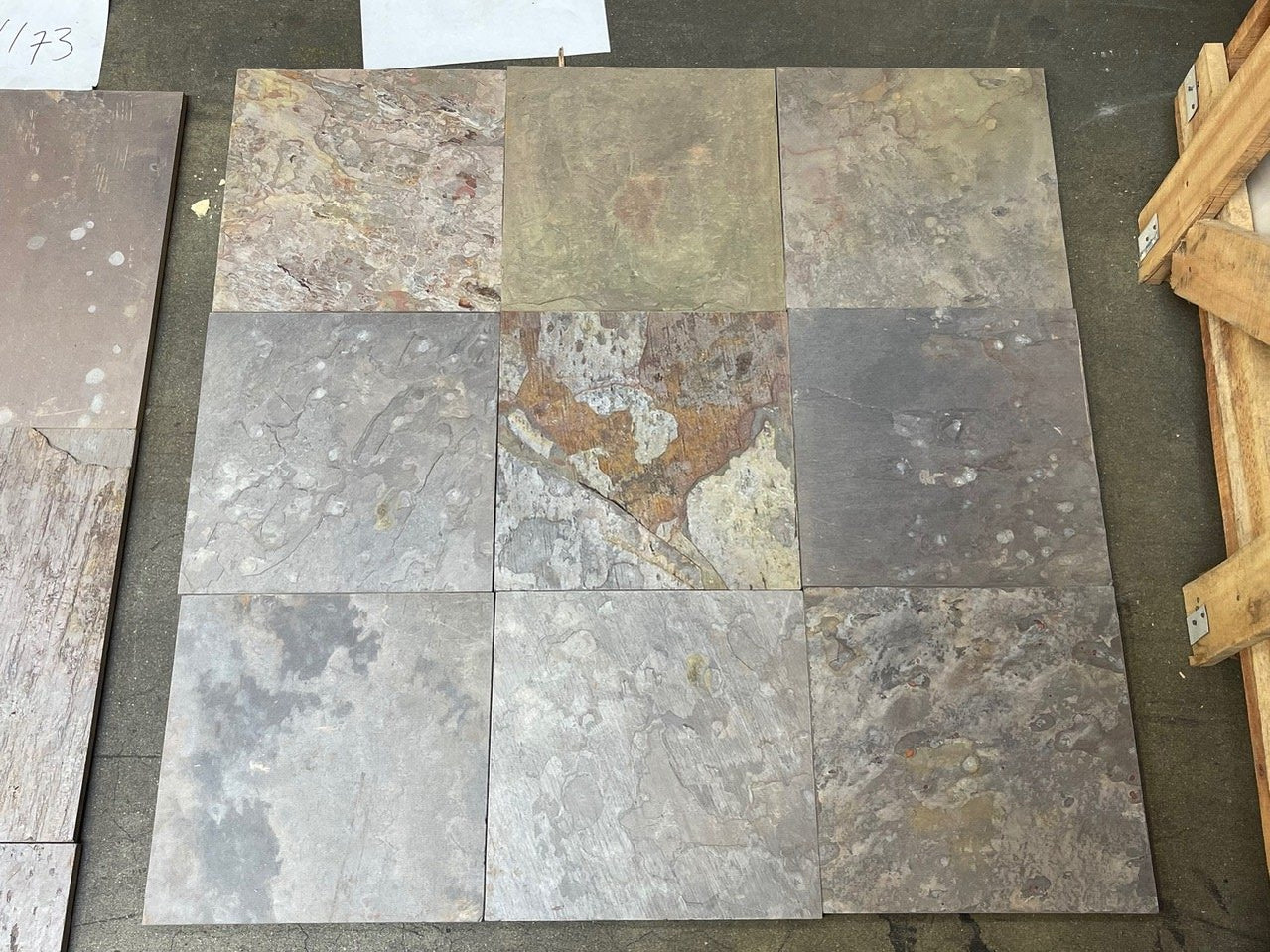 Multi-Color Classic Natural Cleft Face Gauged Back Slate Tile — Stone ...