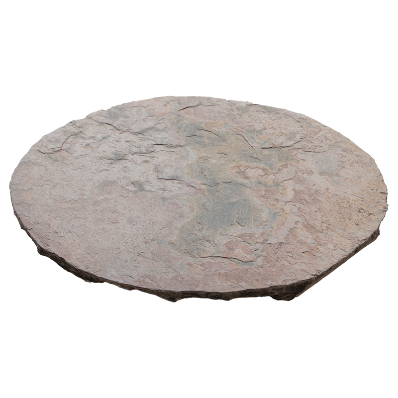 Multi Color Classic Round Natural Cleft Slate Stepping Stone — Stone ...