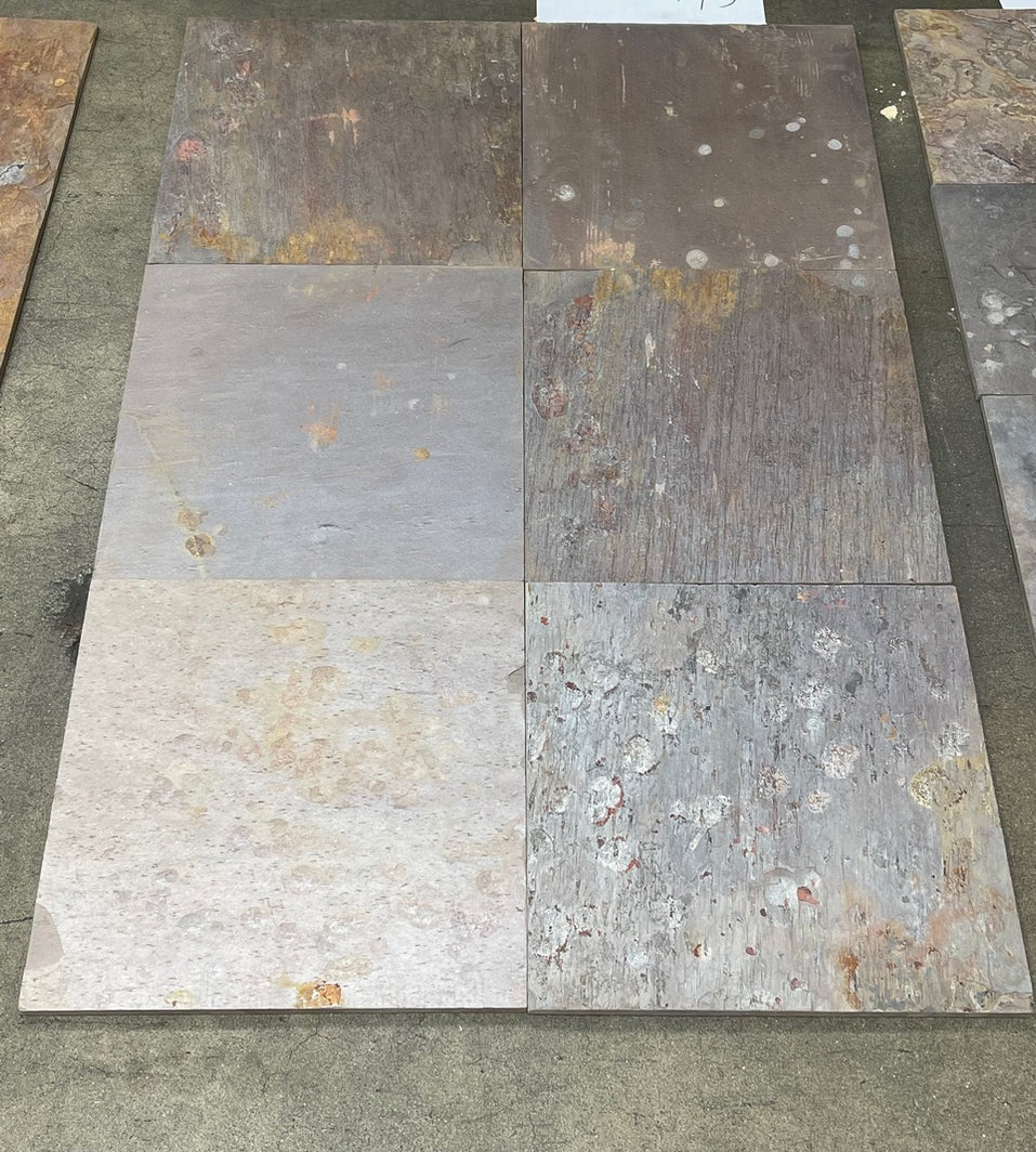 Multi-Color Classic Natural Cleft Face Gauged Back Slate Tile — Stone ...