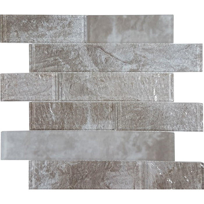 Full Sheet Sample - Revere Natural Deco Linear Glass Mosaic - 2" x 6 ...