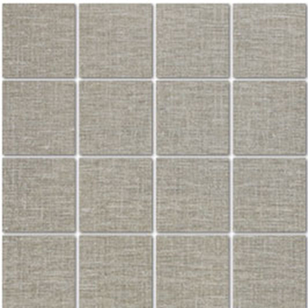 Full Sheet Sample - Natural Linen Ceramic Mosaic - 3" x 3" Textured ...