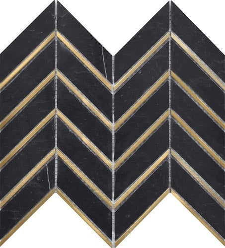 Roca Rock Art Nero Metal Polished Stone & Glass Mosaic | Lowest Price ...