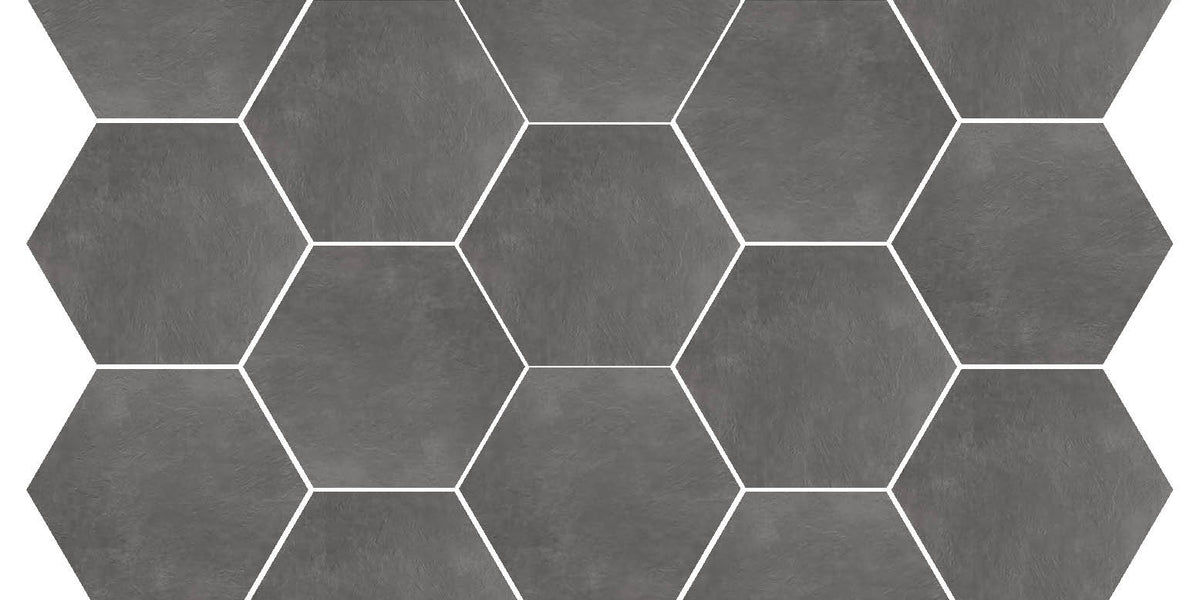 Happy Floors Newton Graphite Natural & Semi Polished Porcelain Mosaic ...