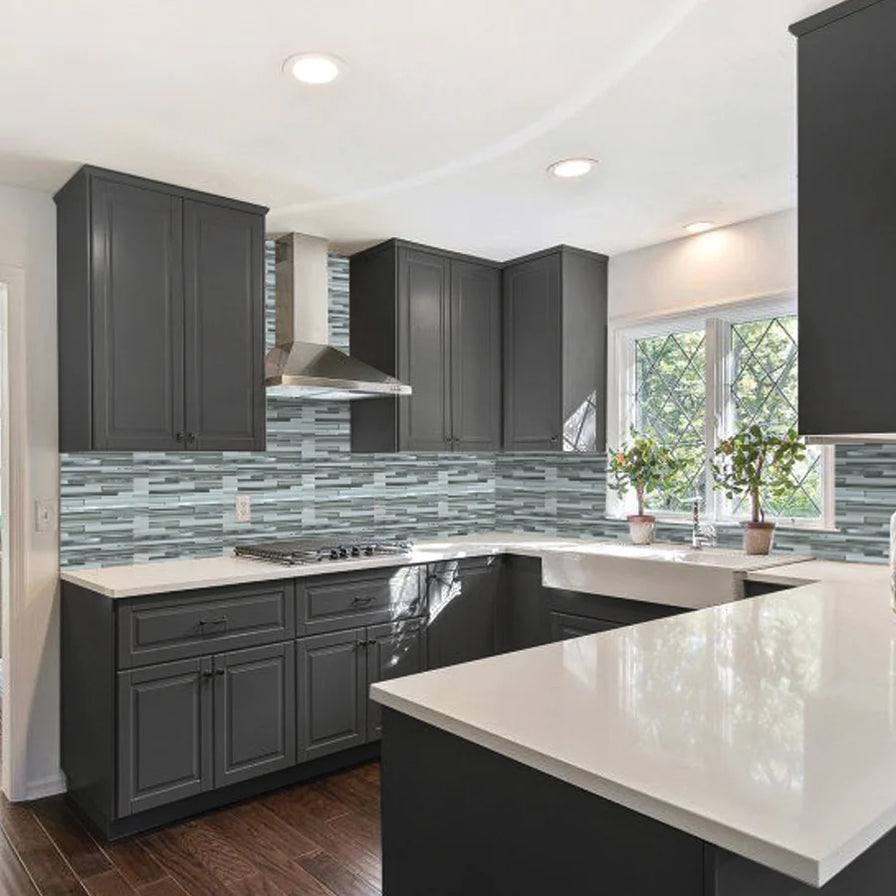 Nightfall Metallic Interlocking Glass & Metal Mosaic - Linear — Stone & Tile Shoppe, Inc.