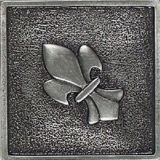 Daltile Massalia MS90 Pewter Matte Metal Fleur De Lis Dot — Stone ...