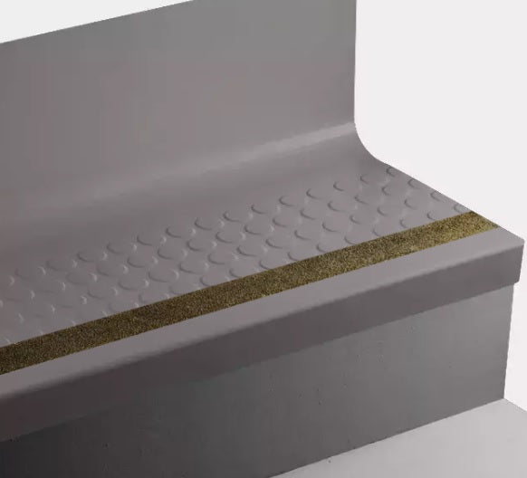 Tarkett Johnsonite Fudge Angle Fit Stair Tread with Riser — Stone ...