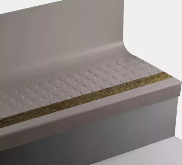 Tarkett Johnsonite Grounded Angle Fit Stair Tread with Riser — Stone ...