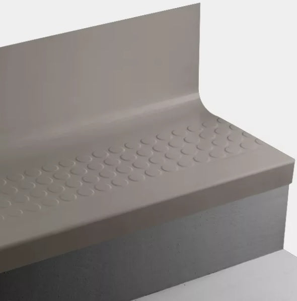 Tarkett Johnsonite Grounded Angle Fit Stair Tread with Riser — Stone ...