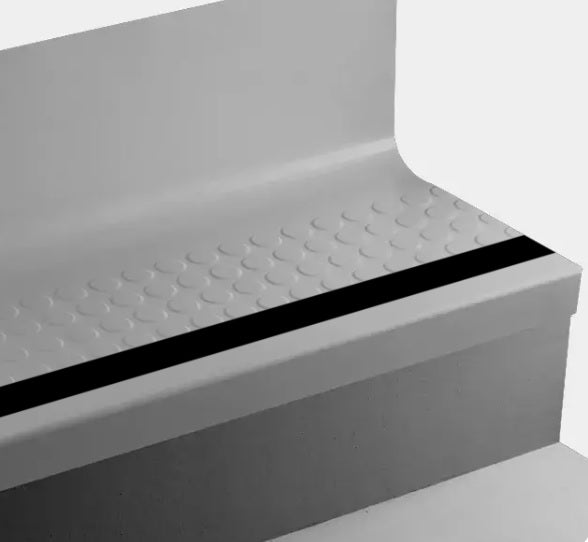 Tarkett Johnsonite Pewter Angle Fit Stair Tread with Riser — Stone ...