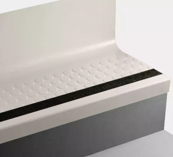 Tarkett Johnsonite Snow White Angle Fit Stair Tread with Riser — Stone ...