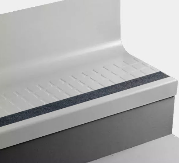 Tarkett Johnsonite Snowbound Angle Fit Stair Tread with Riser — Stone ...