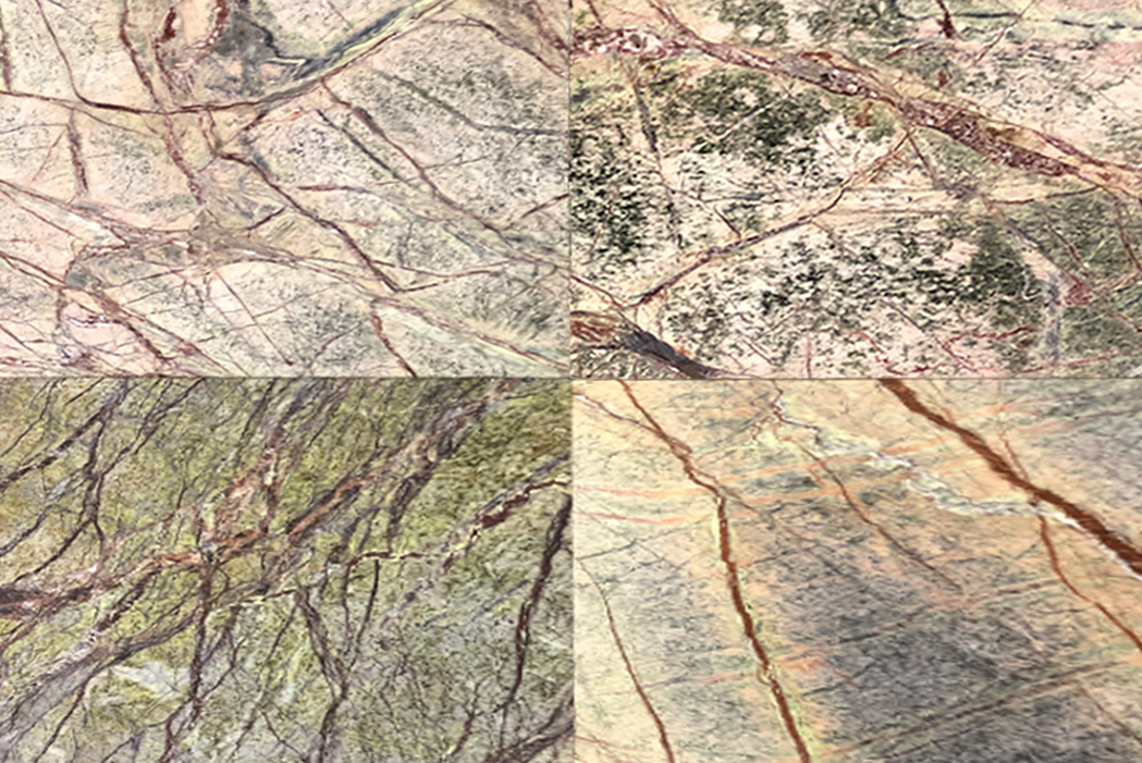 Full Tile Sample - Rain Forest Green Marble Tile - 12" x 12" x 3/8" Br ...