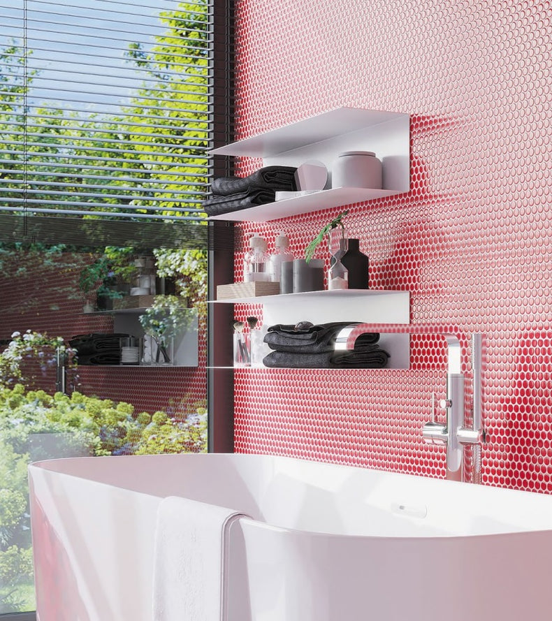 Mir Orbit Red Star Glossy Porcelain Mosaic | Lowest Price — Stone ...