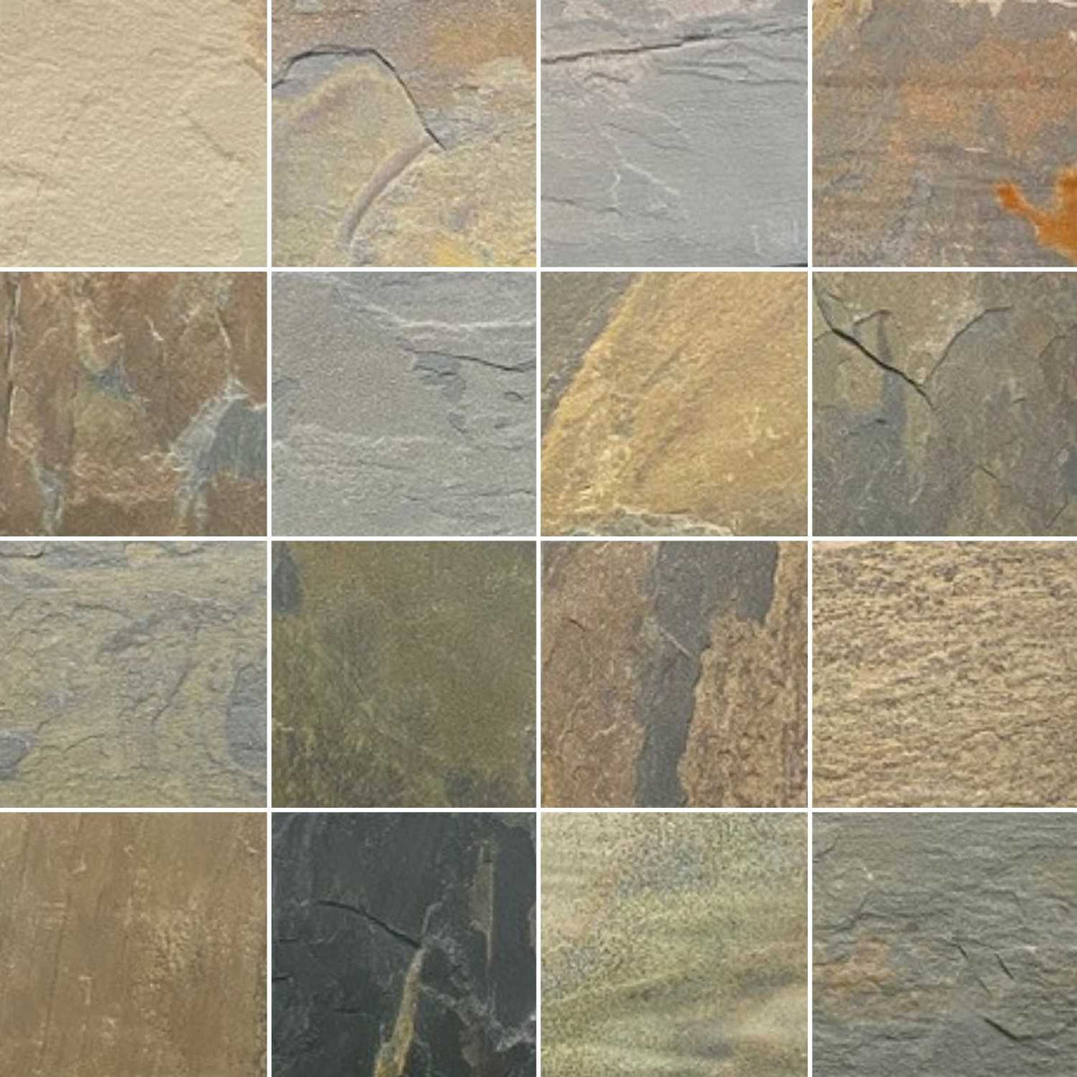 Full Tile Sample - California Gold Slate Tile - 16" x 16" Natural Clef ...